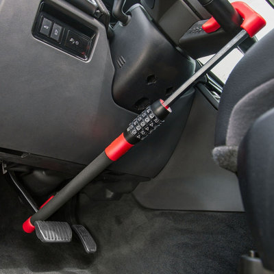 Heyner High Secure Car Steering Wheel Lock Brake Pedal Locking Bar Lock ...