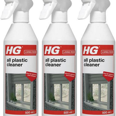 HG All Plastic Cleaner, Multi-Use Spray, 500ml (Pack of 3) | DIY at B&Q
