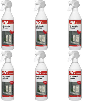 HG All Plastic Cleaner, Multi-Use Spray, 500ml (Pack of 6)