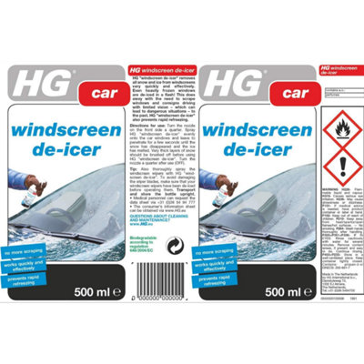 HG Car Windscreen De-Icer Spray 500ml