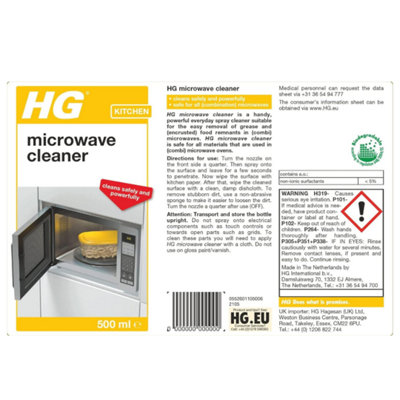 HG Microwave Cleaner, Removes Grease & Caked-on Food Deposits, Cleans 500ml