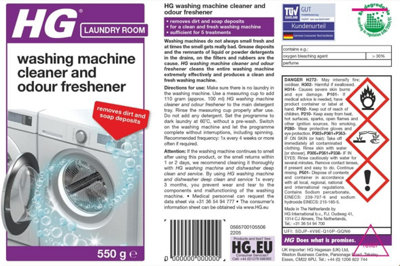 HG Washing Machine Cleaner & Odour Freshener 550g - Pack of 6