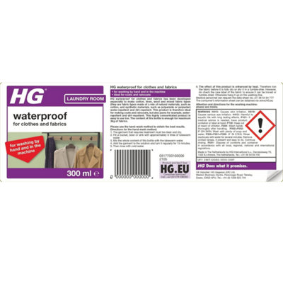 HG Waterproof For Clothes and Fabrics 300ml