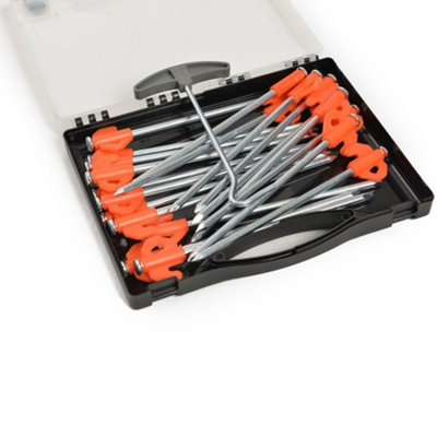 Buy Hi-Gear 20 Hard Ground Tent Pegs, Heavy Duty Steel Tent Pegs ...