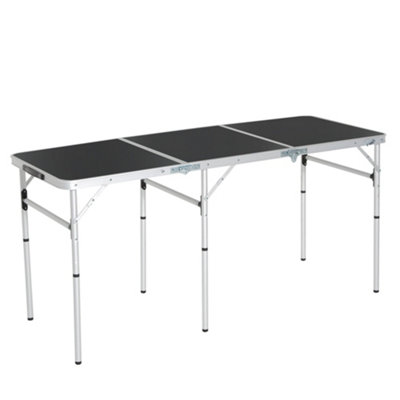 Hi-Gear Foldable Camping Triple Table with Carry Handle, Outdoor ...