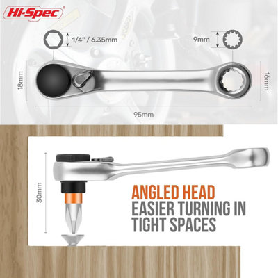 Hi-Spec 24pc Compact 1/4" Metric Socket, Small Screwdriver Cr-V Bits ...