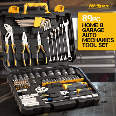 Hi-Spec 89pc Automotive & Home Garage Mechanics Repair Hand Tool Kit ...