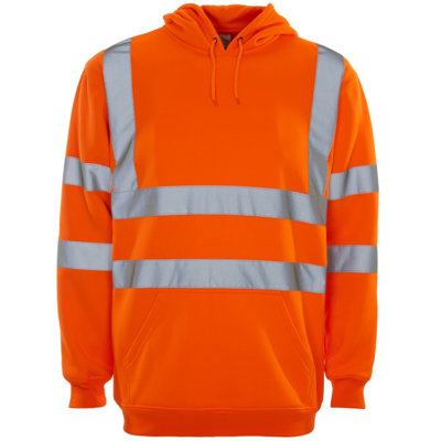 Hi-Vis Orange Hooded pull over - 2Xlarge | DIY at B&Q