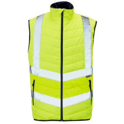 Hi-Vis Puffer Bodywarmer Yellow - M