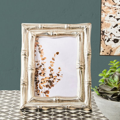 Hiba Silver Finish Bamboo Effect Photo Frame 5x7in