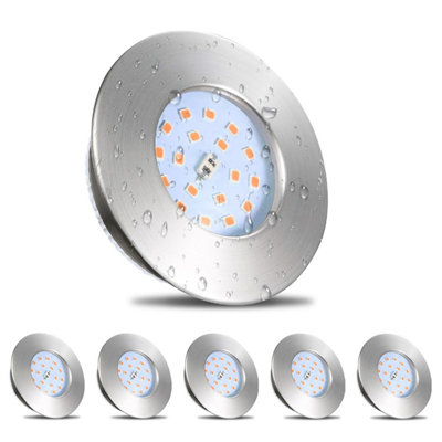HiBay 6 X 5 W Recessed Ceiling Lights Thin Down Light IP 44 Spotlight ...