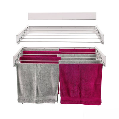 Hide 100, fully foldable wall mounted dryer, 101x35x13 cm White