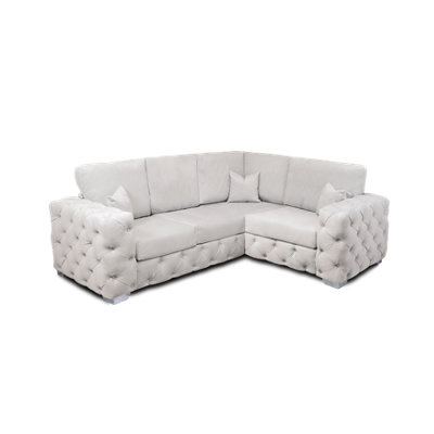 High back Cream Chesterfield Sofa - 4 Seater Right Hand Longer Corner ...