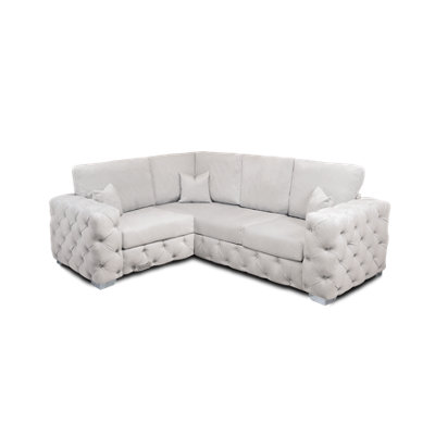 High back Cream Chesterfield Sofa - 5 Seater Corner Sofa - Deep ...