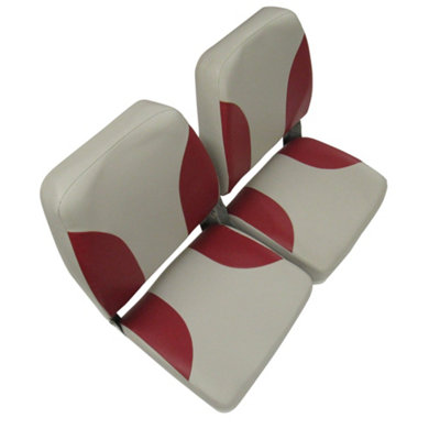 High Back Folding Boat Seat Red Grey X2 (Fishing Yacht Upholstery ...
