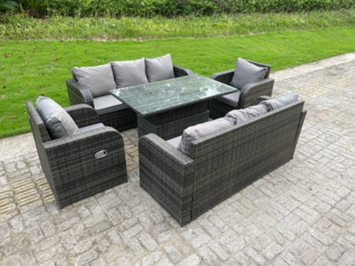 High back rattan sofa set store