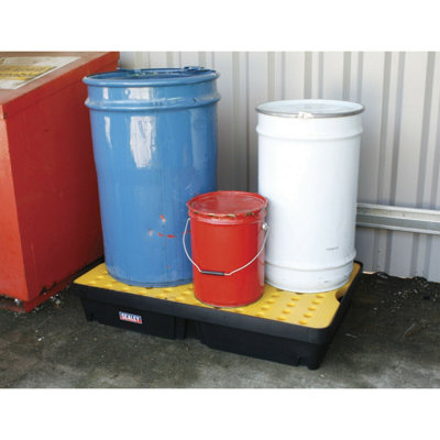 High-Capacity 60L Spill Tray with Platform for 45L Drums - Durable PE ...