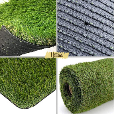 High Density Artificial Grass 25mm Pile Height, Natural Looking, Lawn Garden Fake Turf - 4m x 1m ...