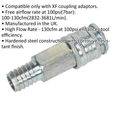High Flow Rate Tailpiece Coupling Body Adaptor for 1/2 Inch Bore Hose