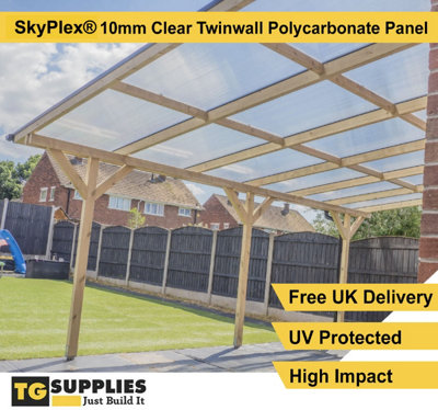 High Impact AntiFog 10mm Clear Polycarbonate Roofing Sheet SkyPlex- UV ...