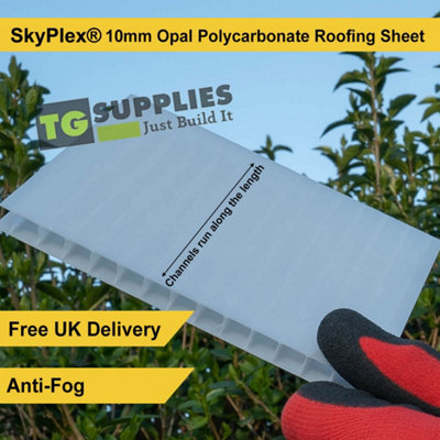 High Impact AntiFog 10mm Opal Polycarbonate Roofing Sheet SkyPlex - UV ...