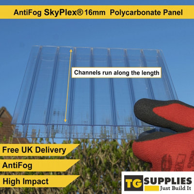 High Impact AntiFog 16mm Clear Polycarbonate Sheet SkyPlex - UV ...