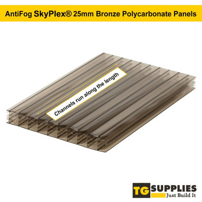 High Impact AntiFog 25mm Bronze Polycarbonate Sheet SkyPlex - UV ...