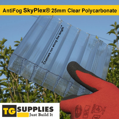 High Impact AntiFog 25mm Clear Polycarbonate Roofing Sheet SkyPlex - UV ...