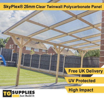 High Impact AntiFog 25mm Clear Polycarbonate Roofing Sheet SkyPlex - UV ...