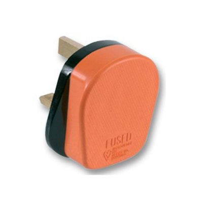 Shop High Impact Rewireable 13A Rubberised Plastic Plug Top, Orange