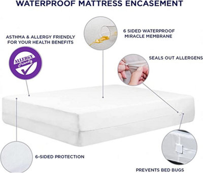HIGH LIVING Zipper Anti allergy Bed bug Waterproof Mattress Protector ...