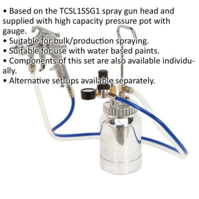 High-Performance 1.8mm Pressure Pot Spray Gun - 2L for Efficient Bulk ...