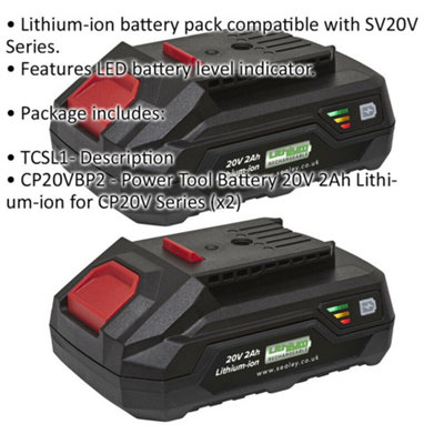 High-Performance 2 Pack Lithium-ion 20V 2Ah Power Tool Batteries for ...