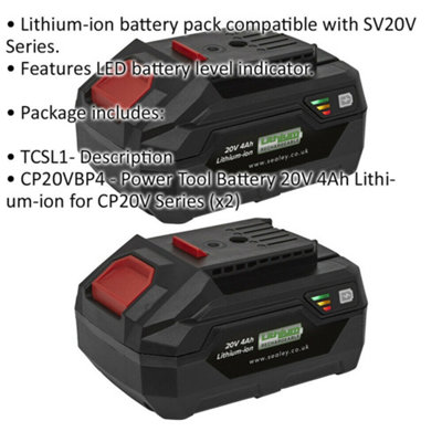 High-Performance 2 PACK Lithium-ion Power Tool Batteries for SV20V ...