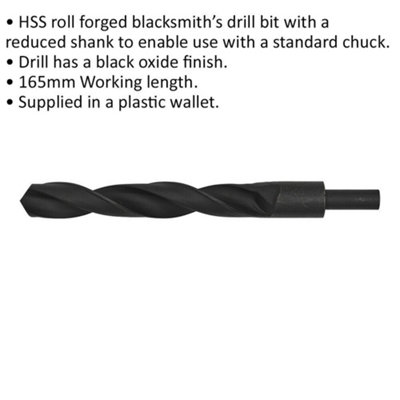 High-Performance 23.5mm HSS Blacksmith Drill Bit with Reduced Shank