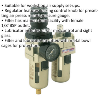 High-Performance Air Supply Filter Regulator and Lubricator with 1/4 ...
