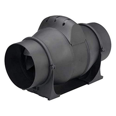 High-Performance Airvent Inline Fan with Timer - Sleek Black Design
