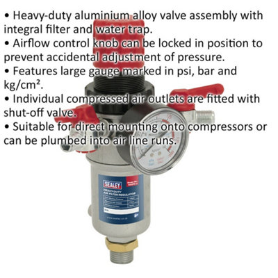 High-Performance Heavy Duty Air Supply Filter and Regulator with 76cfm ...