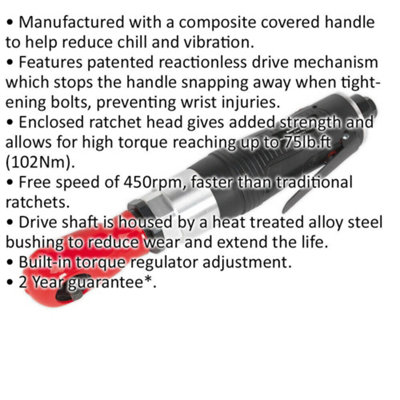 High-Performance Reactionless Air Ratchet Wrench with Torque Regulator ...