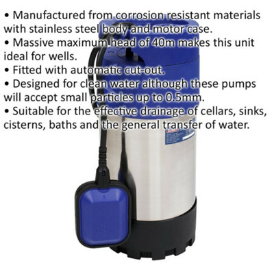 High-Performance Submersible Stainless Steel Water Pump - 92L/Min with ...