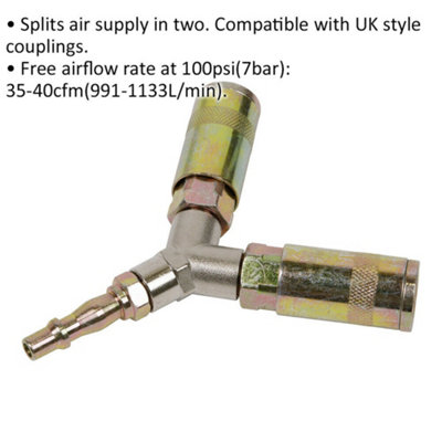 High-Performance Twin Coupling Bodies Y-Adaptor for Airflow Splitting