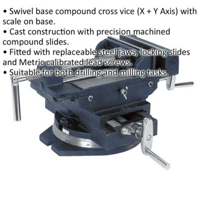 High Precision Compound Cross Vice with 150mm Steel Jaws for Drilling ...