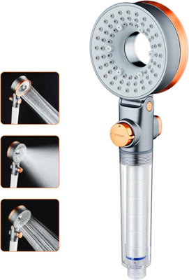 High-Pressure Anti-Limescale Shower Head, 3 Jet Types, 5 Filters, 1.5m ...
