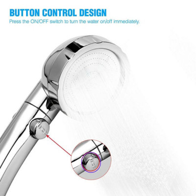High Pressure bath Shower Head 3 mode large Chrome handset heads water ...