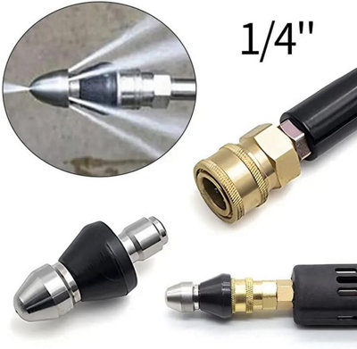 High pressure nozzle for drain cleaning equipment, drain auger, drain ...