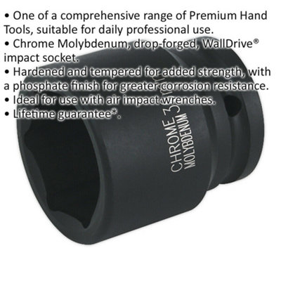 High-Quality 36mm Forged Impact Socket - 3/4 Inch Square Drive Chromoly ...