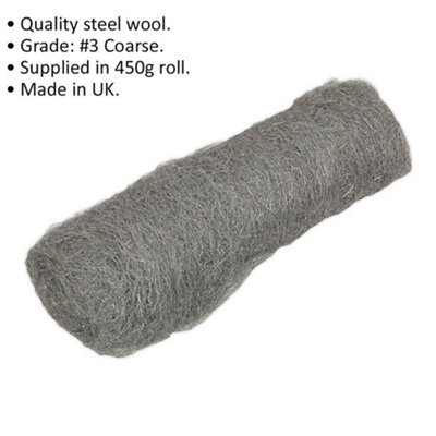 High-Quality 450g Coarse Grade 3 Steel Wire Wool for Effective Cleaning