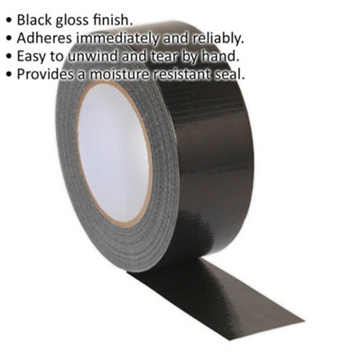High-Quality 48mm x 50m Black Duct Tape - Easy Tear, Moisture Resistant ...