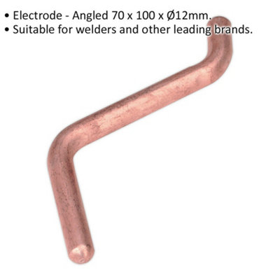 High-Quality 70mm x 100mm Angled Welding Electrode for Spot Welders