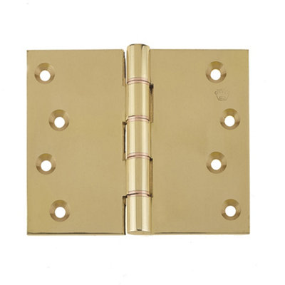 High-Quality Polished Brass Projection Hinge 102x125x3.5mm - Door Hinges